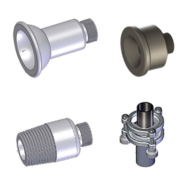 Ace Glass Adapter, 304 Stainless, 1in Beaded Pipe To M30X1.5 Male Elbow ...