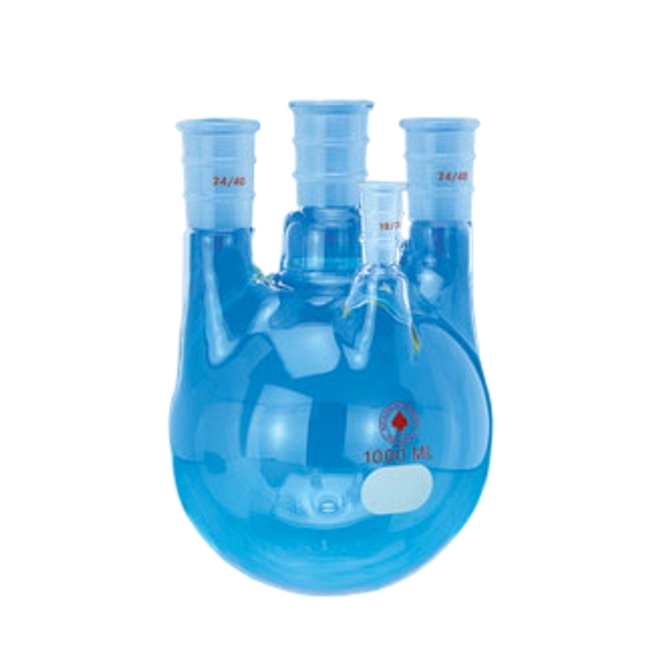 Ace Glass Flask, Round Bottom, Heavy Wall, Four Neck, 1L, 29/42 Center ...