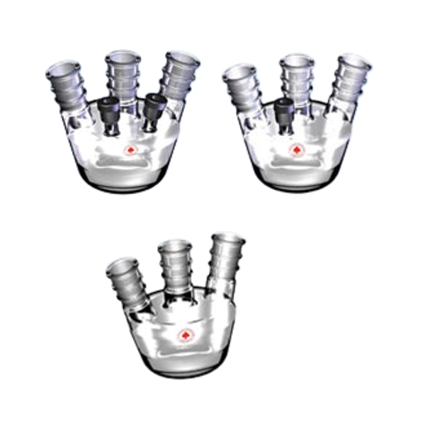 Ace Glass European Flask, 250ml, 4 Neck, 29/42 Center, (2) 24/40, (1 ...