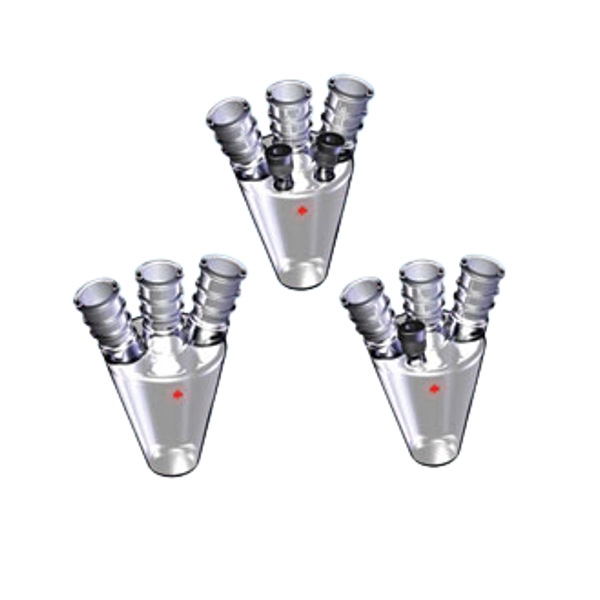 Ace Glass Tapered Flask, 500ml, 3 Neck, 24/40 Center, (2) 24/40 6963-45