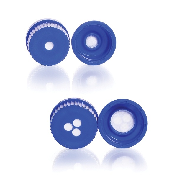 Ace Glass Cap, Gl45, Blue Polypropylene, Open-Top, Ptfe Membrane, CS/5 ...