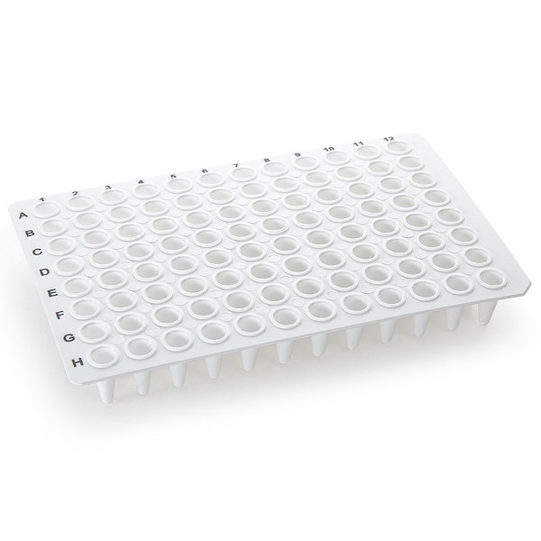 Globe Scientific 0.1mL 96-Well PCR Plate, Low-Profile, No Skirt, White ...