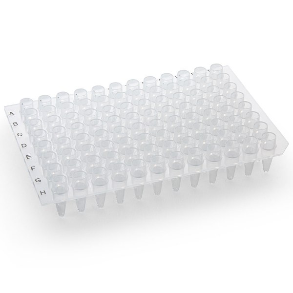Globe Scientific 0.2mL 96-Well PCR Plate, No Skirt, Chimney Top, Clear ...