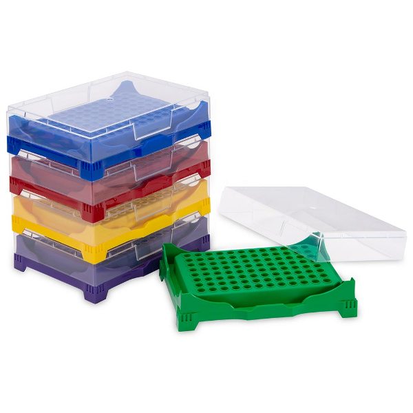 Globe Scientific Stackable PCR Work Racks, 96 well for PCR Plates and ...