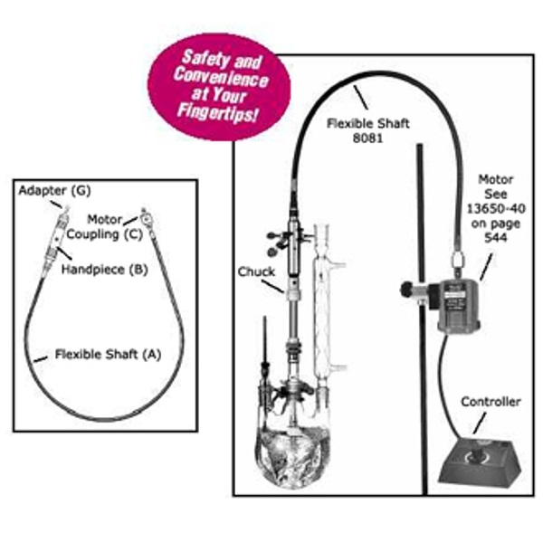 Ace Glass Flexible Shaft, 152.4cm (60in), Complete Unit 8081-32