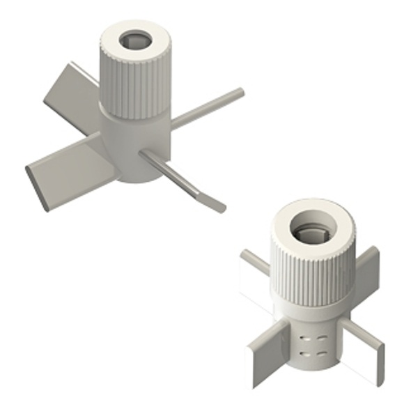 Ace Glass Agitator, PTFE, 4 Blade Fits 10mm Shaft, 64mm OD, 45 Degree ...