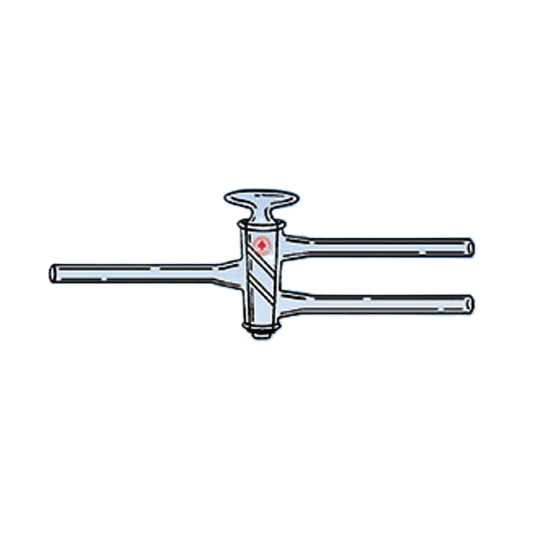 Ace Glass 2mm Stopcock 3-Way Oblique Bore 8144-04