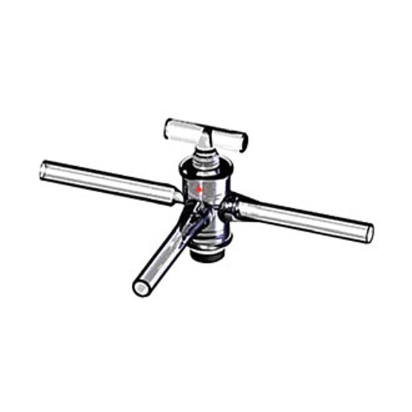 Ace Glass Stopcock, 3-Way, 2mm Bore, 12/30 T-Bore Plug, 8mm Od ...