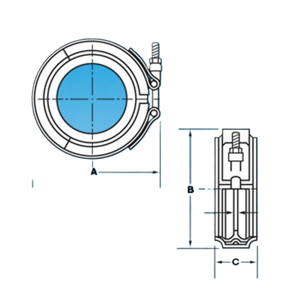 Ace Glass Coupling, Makes Bead Of 1 Inch Glass Process Drain Pipe, 35In ...