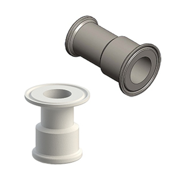 Ace Glass Adapter, Ss, 1In Beaded Pipe To 1In Sanitary Flange 8872-08