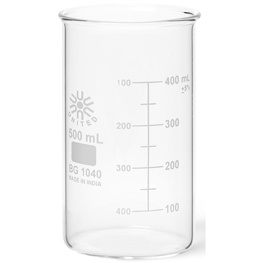 United Scientific 500 ml Beakers, Berzelius, Tall Form, No Spout ...