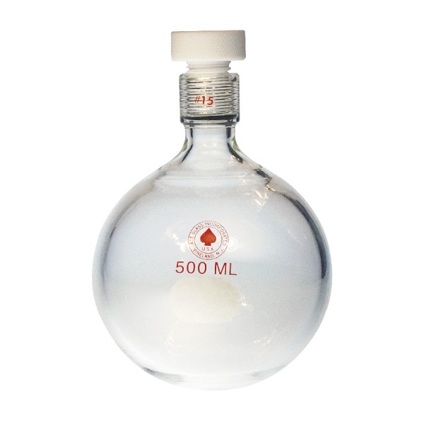 Ace Glass Flask, Round Bottom, Pressure, #25, 500ml 8415-25 Lab ...