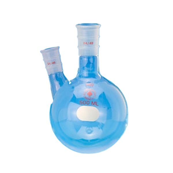 Ace Glass Flask, Round, Heavy Duty, 25ml, 19/22 Center, 14/20 Side 9463-206