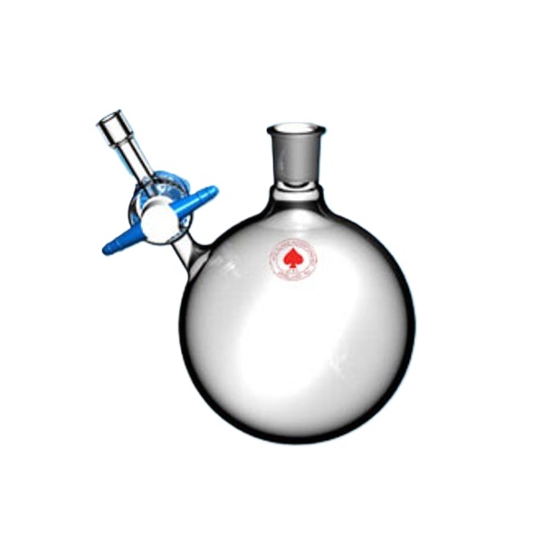 Ace Glass Flask, Round Bottom, 100ml, 14/20 Center, Stopcock Septum ...