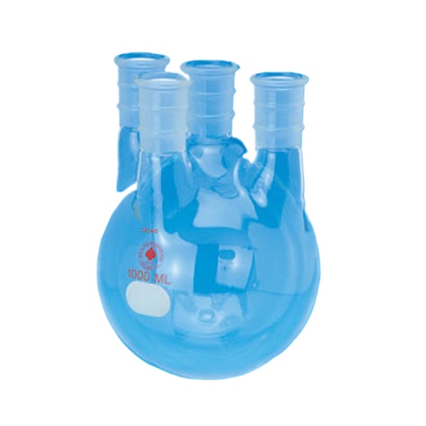 Ace Glass Flask, Round Bottom, Four Neck, 100ml, 14/20 Center, 14/20 ...