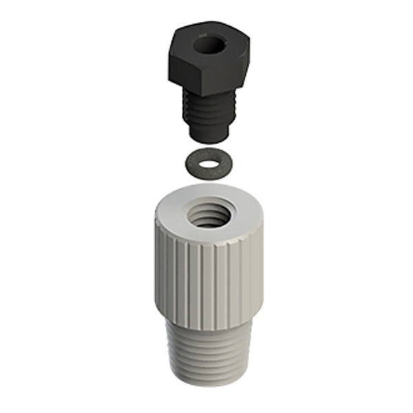 Ace Glass Ptfe Insert, 1/4" Npt, #7 Compression Fitting 6.5 To 7mm Od ...