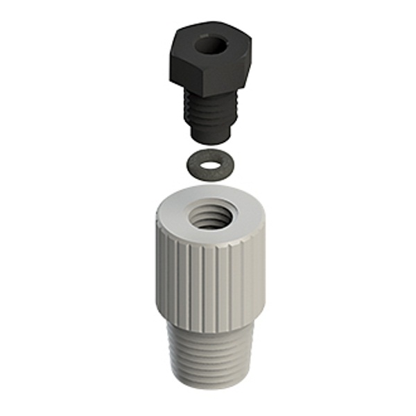 Ace Glass Ptfe Insert, 1/2" Npt, #7 Compression Fitting 6.5 To 7mm Od ...