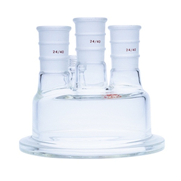 Ace Glass Head, 45/50 Center (2)24/40 Sides (1)#7 Ace-Thred, 168mm Od X ...