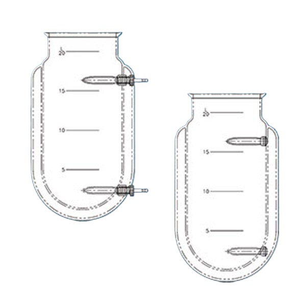 Ace Glass Flask, Jacketed, 6L, 200mm(8In), #15 Ace-Thred Inlet/Outlet ...