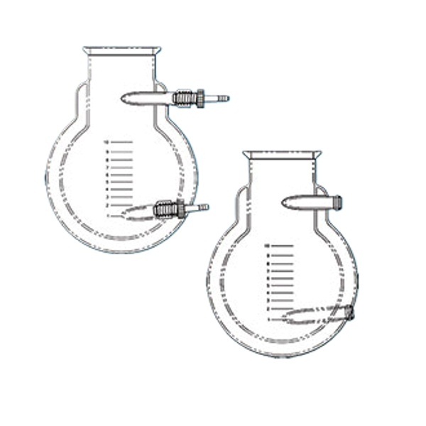 Ace Glass Flask, Reaction, 5L, 4In Flange, 28/15 O-Ring Ball Joints On ...