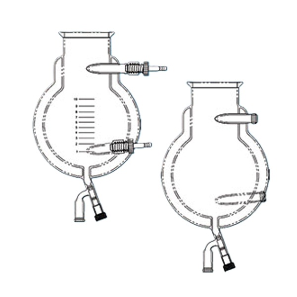 Ace Glass Flask, 5L, Spherical, Jacketed, 150mm O-Ring Groove Flange, 0 ...