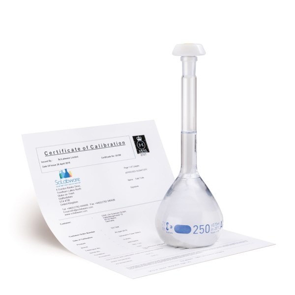 Ace Glass Volumetric Flask, Class A, 25ml, Blue Lettering, With ...