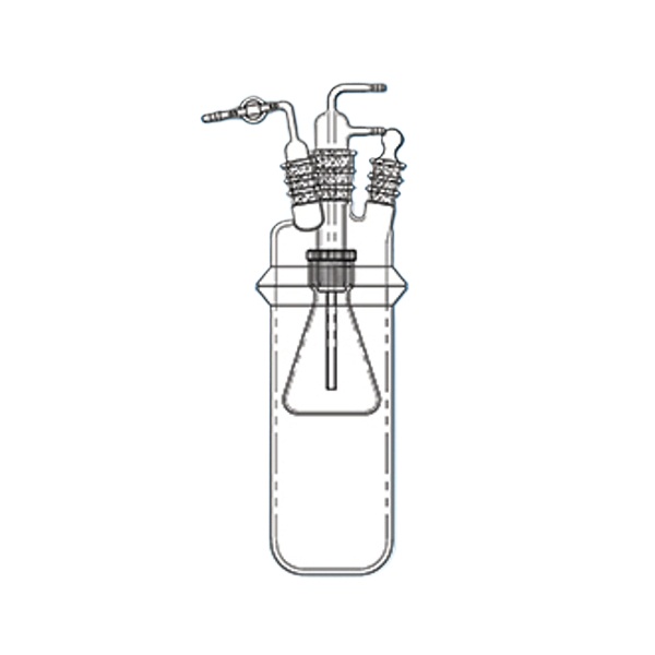 Ace Glass Erlenmeyer Condenser Flask, 300ml, #25 Ace-Thred Neck 8027-05