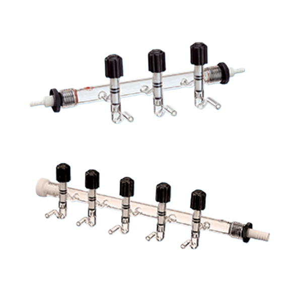 Ace Glass Manifold With Three 0-4mm High Vacuum, Easy Action Stopcocks ...