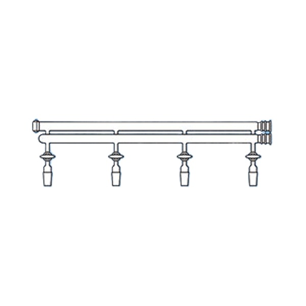 Ace Glass Double Tube Vacuum Manifold, 520mm Long (3) Stopcock Ports ...