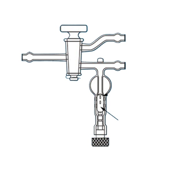 Ace Glass Firestone Valve, #15 O-Ring Joint Connection To System 8766-30
