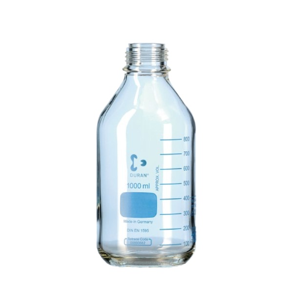 Ace Glass Lab Bottle, Duran, 1L, Gl 45, Safety Coated, Pressure Plus ...
