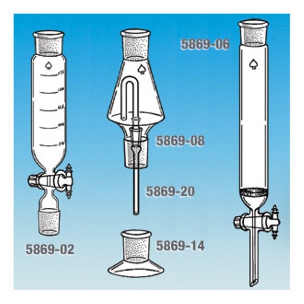 Ace Glass Sample Flask, 20ml, 19/22 Top And Bottom, 7/15 Siphon Tube ...