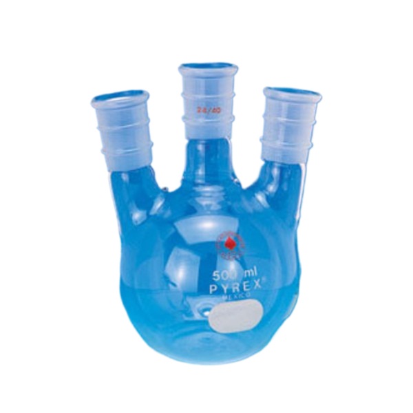 Ace Glass Flask, Flat Bottom, 500ml, Three Neck, 24/40 Center, 24/40 ...