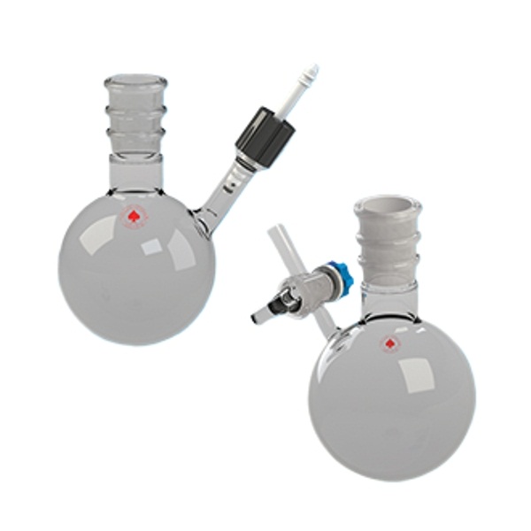 Ace Glass Flask, Round Bottom, 1L, 24/40 Neck, 0-3mm Inlet Valve ...