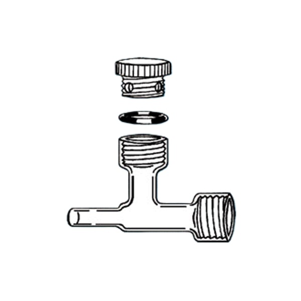 Ace Glass Adapter, Bleed, 25mm, (2)#25 Ace-Threds, Complete 7499-21