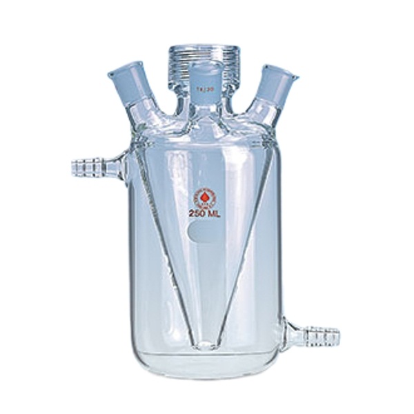 Ace Glass Vessel, Ultrasonic, Jacketed, 250ml, #25 Center, (3)14/20 ...