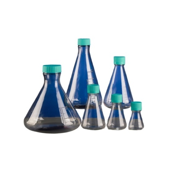 Nest 2L PC Conical Erlenmeyer Flasks, Flat Base, Seal Cap, Sterile, 1 ...