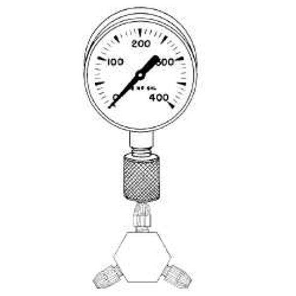Ace Glass Gauge, Pressure, Complete, 0-400Psi, Brass Internal Materials ...