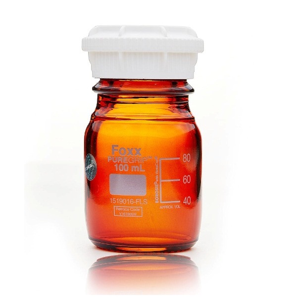 Foxx Life Sciences Puregrip Bottles, Reagent, Amber Graduated, 100mL ...