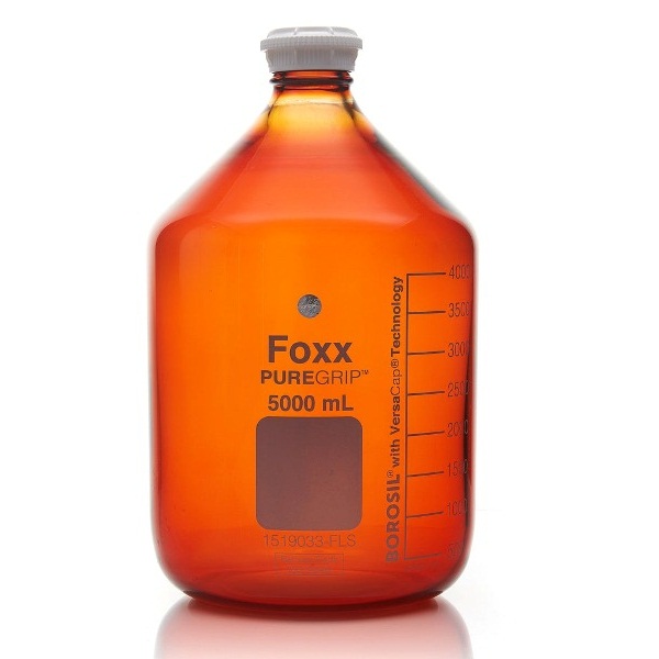 Foxx Life Sciences Puregrip Bottles, Reagent, Amber Graduated, 5L, 1EA ...
