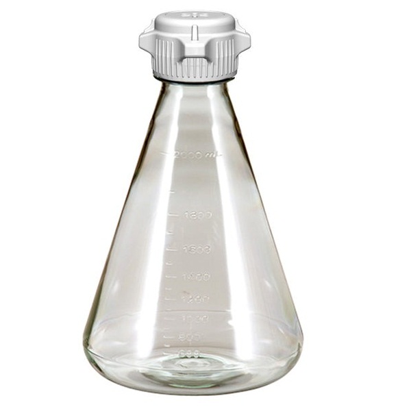 Foxx Life Sciences 2L EZclear Erlenmeyer Flask w/ 53B Vented VersaCap ...