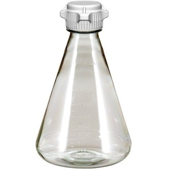 Foxx Life Sciences 2L Ezclear Erlenmeyer Flask w/ 53B Vented VersaCap ...