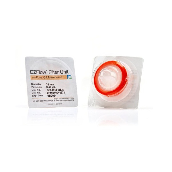 Foxx Life Sciences EZFlow Syringe Filter, CA, 0.45µm, 33mm, Sterile ...