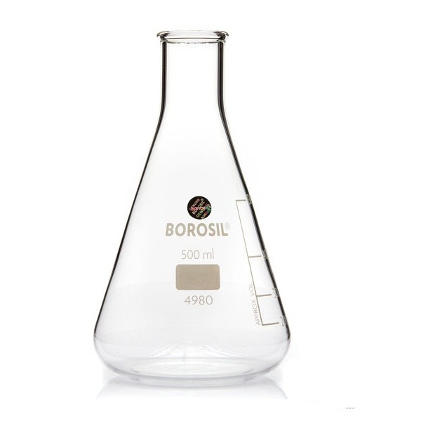 Foxx Life Sciences 1L Borosil Erlenmeyer Conical Flasks Narrow Mouth I ...