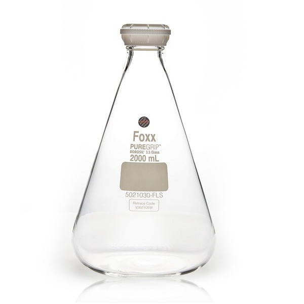 Foxx Life Sciences PUREGRIP Erlenmeyer / Conical Flasks with GL45 Screw ...