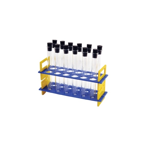 United Scientific 24ml Test Tube Rack Set, Glass Tubes And Rubber ...