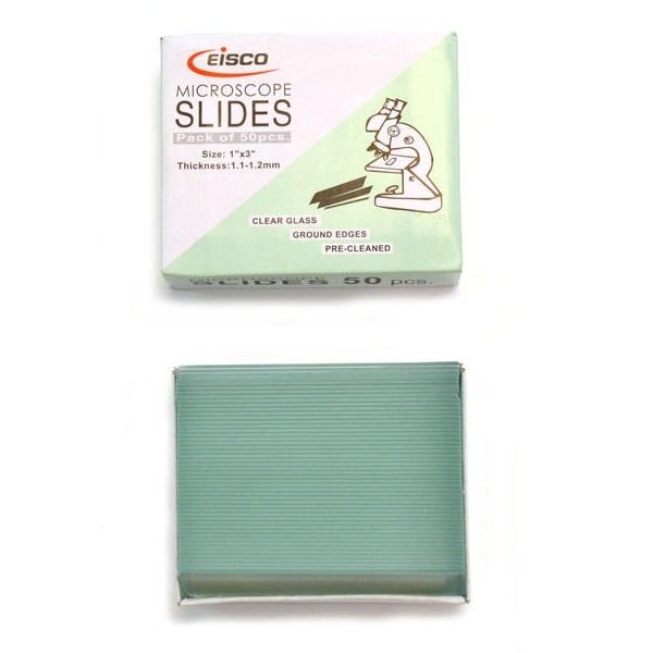Eisco Microscope Glass Slide Plain - Pack of 50, 75 x 25 mm Thickness 1 ...