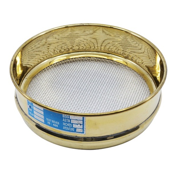 Eisco Test Sieve, 8 Inch - Full Height - ASTM No. 10 (2.0mm) - Brass ...