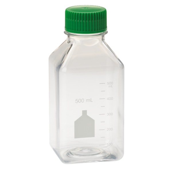 Celltreat 500mL Media Bottle, Square, PET, Bulk, Sterile 12/Tray, 24/Cs ...