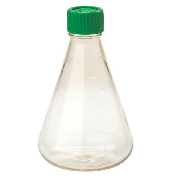 Celltreat 1000mL Erlenmeyer Flask, Vent Cap, Plain Bottom, PC, Sterile ...